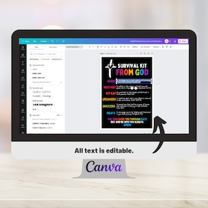 Editable Gods Survival Kit Church Tag Survival Kit From God Christian ...