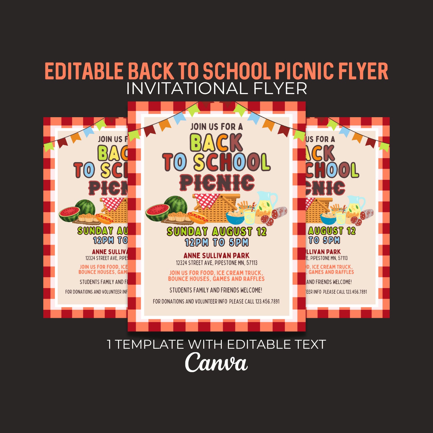 Editable Back to School Picnic Flyer Printable Back to School - Etsy