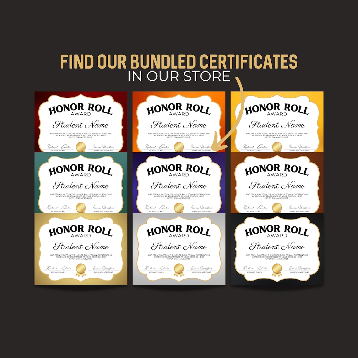 Editable School Honor Roll Certificate Classroom Academic - Etsy