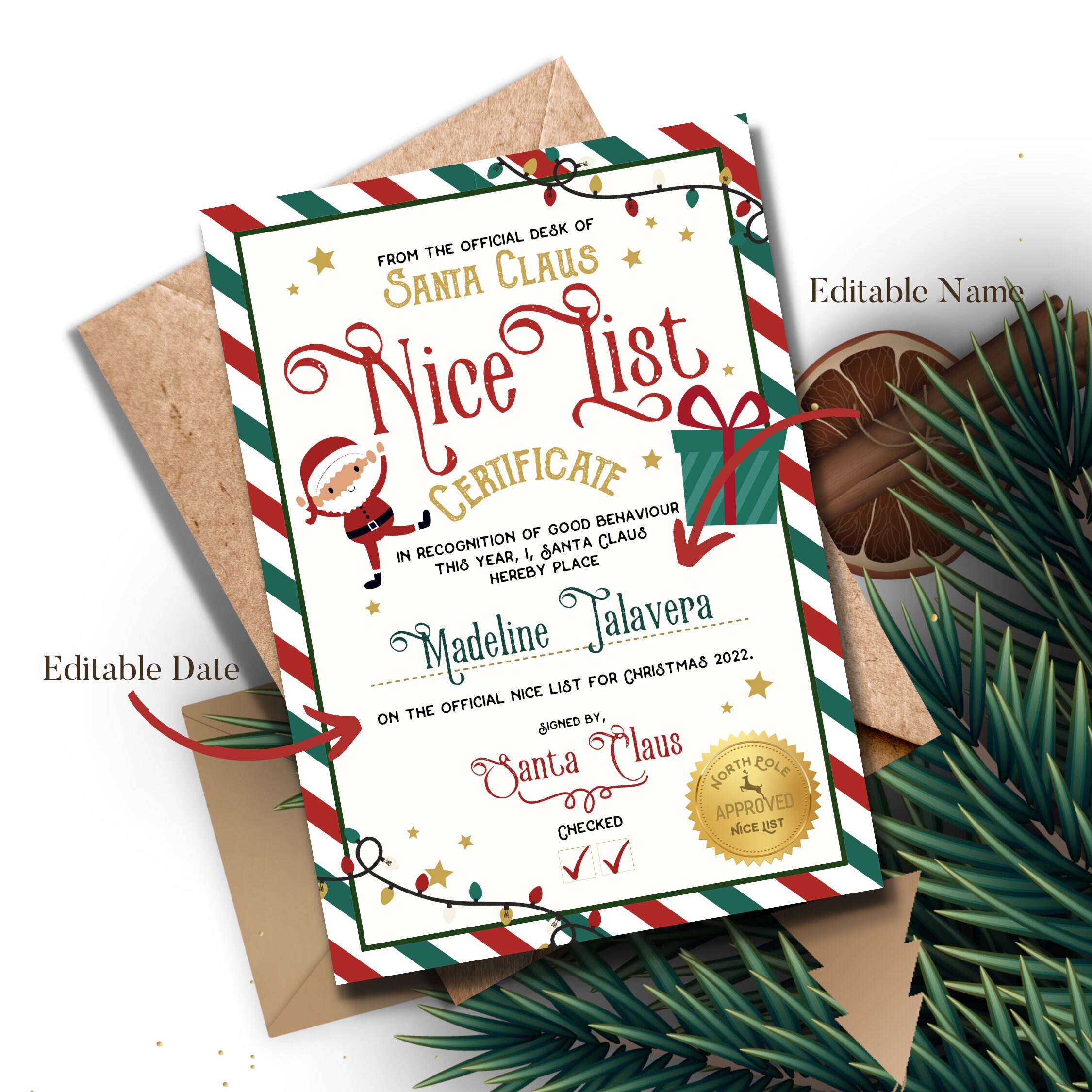 Editable Letter From Santa Bundle Christmas Nice List - Etsy