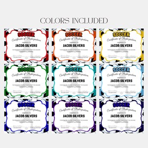 Editable Soccer Award Certificate Bundle Template Bundle Printable Team ...
