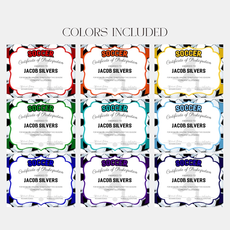Editable Soccer Football Awards Template, Custom Soccer Award ...