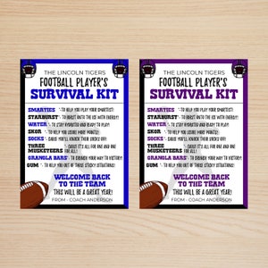 Football Survival Kit Team Survival Kit Printable Template Bundle ...
