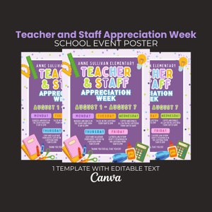 Editable Teacher Appreciation Week Itinerary Flyer, Nurse's Week Event ...