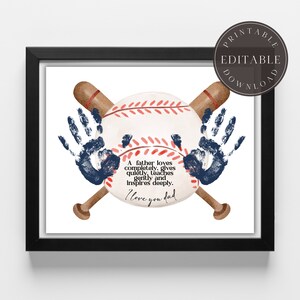 Baseball Dad Handprint Footprint Art Craft Father's Day Gift for Dad ...