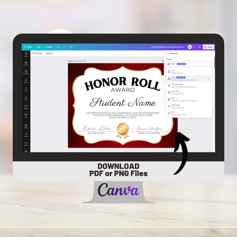 Editable School Honor Roll Certificate Classroom Academic - Etsy