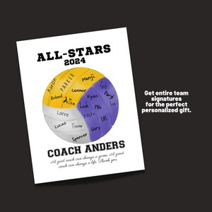Editable Coach Appreciation Gift Volleyball Coach Thank You Card ...