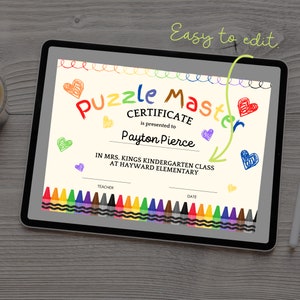 Editable Elementary Classroom Award Certificate Canva - Etsy