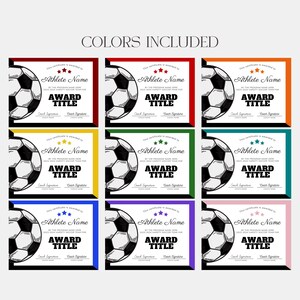 Editable Soccer Award Certificate Bundle Team Party Awards (canva ...
