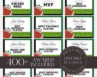 Editable Football Awards Template, Custom Football Award Certificates ...