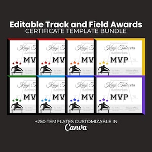 End of Season Track and Field Awards Bundle, Editable Track and Field ...