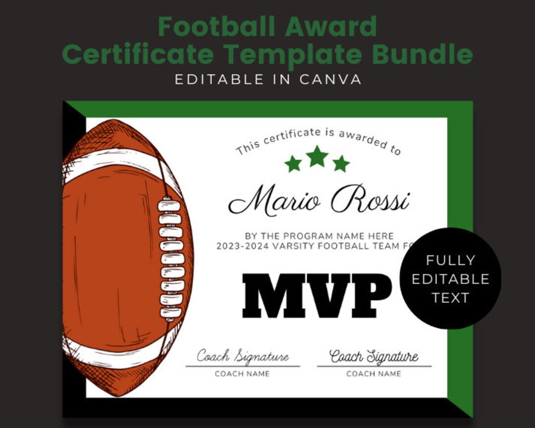 End of Season Football Awards Bundle Editable Football Award - Etsy