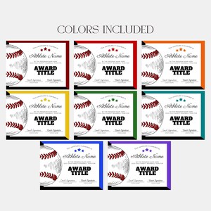 Personalized Baseball Award Certificates Custom Team Awards Baseball ...