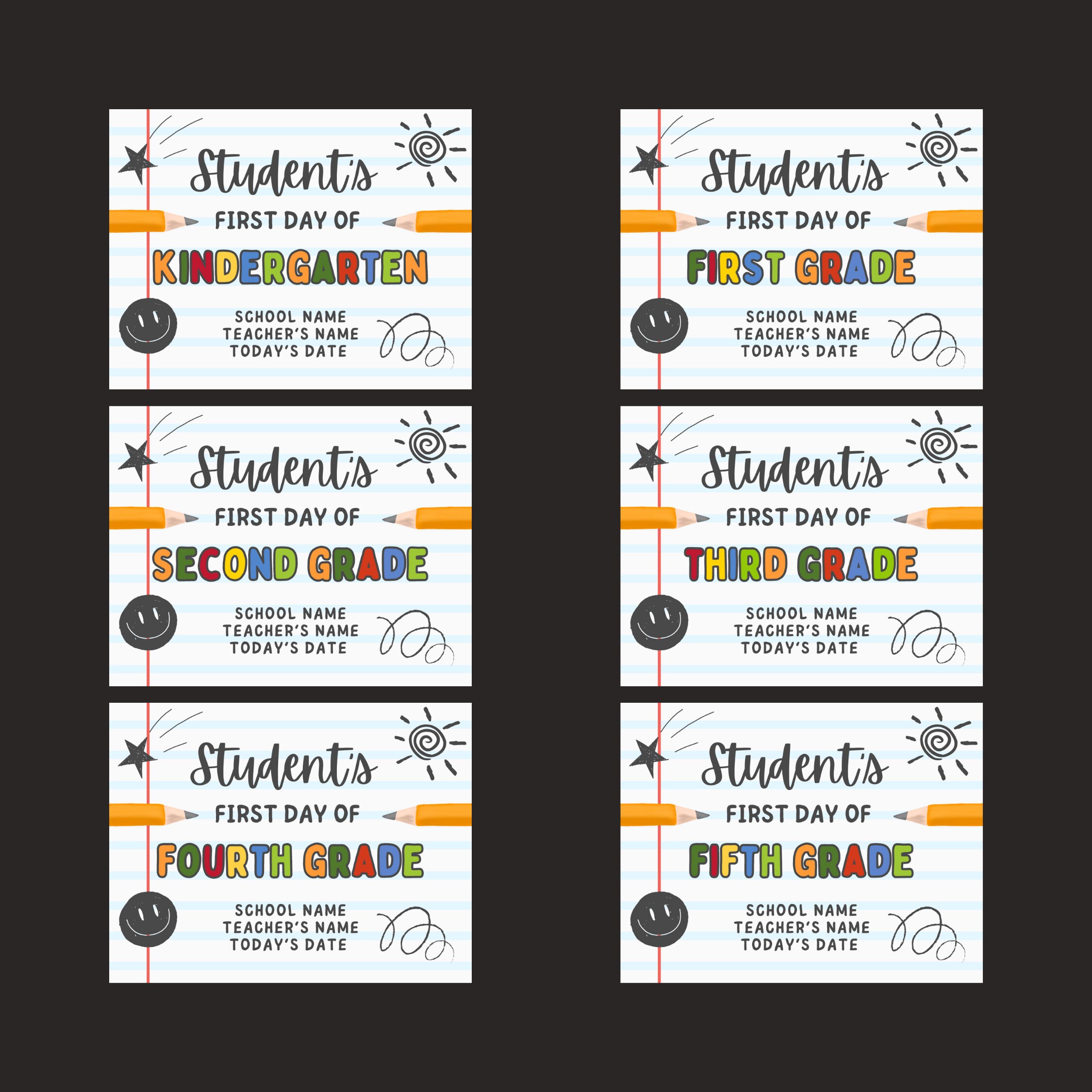 Editable First Day of School Sign Editable Last Day of School - Etsy