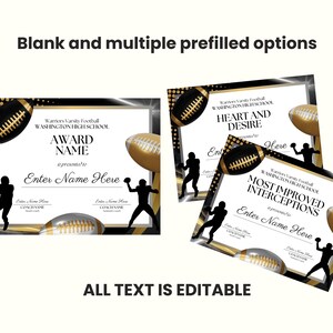 Editable Football Awards Template, Custom Football Award Certificates ...