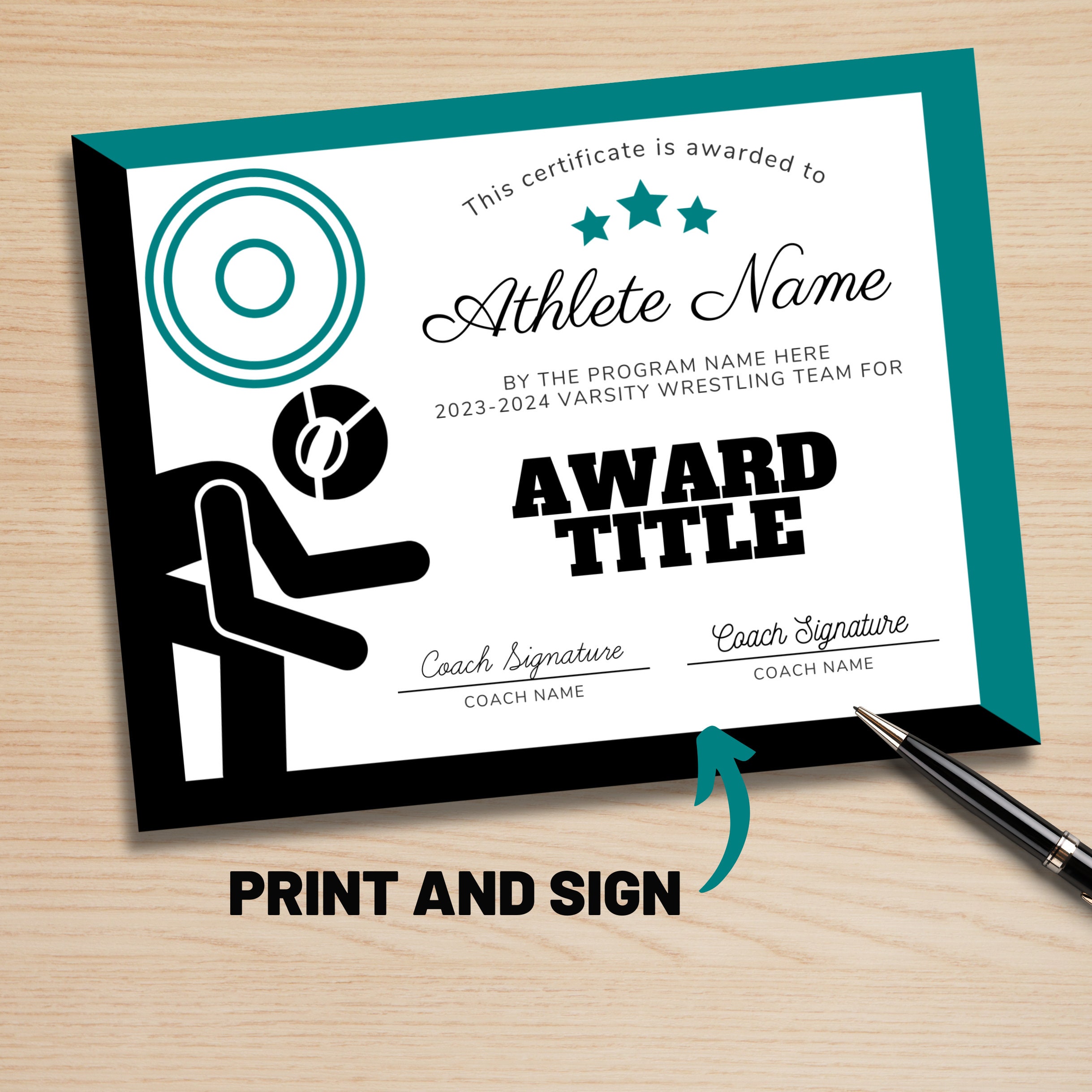 Editable Wrestling Awards Template, Custom Wrestling Award Certificates ...