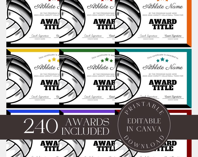 End of Season Volleyball Award Certificates | 30+ Volleyball ...