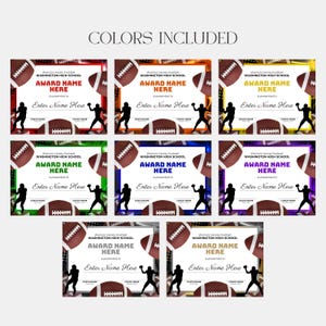 Editable Football Award Certificate Bundle 294 Canva Templates ...