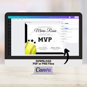 Editable Softball Awards Printable, Softball Team Certificate Bundle ...
