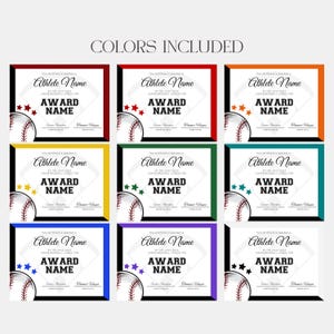 Personalized Baseball Award Certificates Custom Team Awards Baseball ...