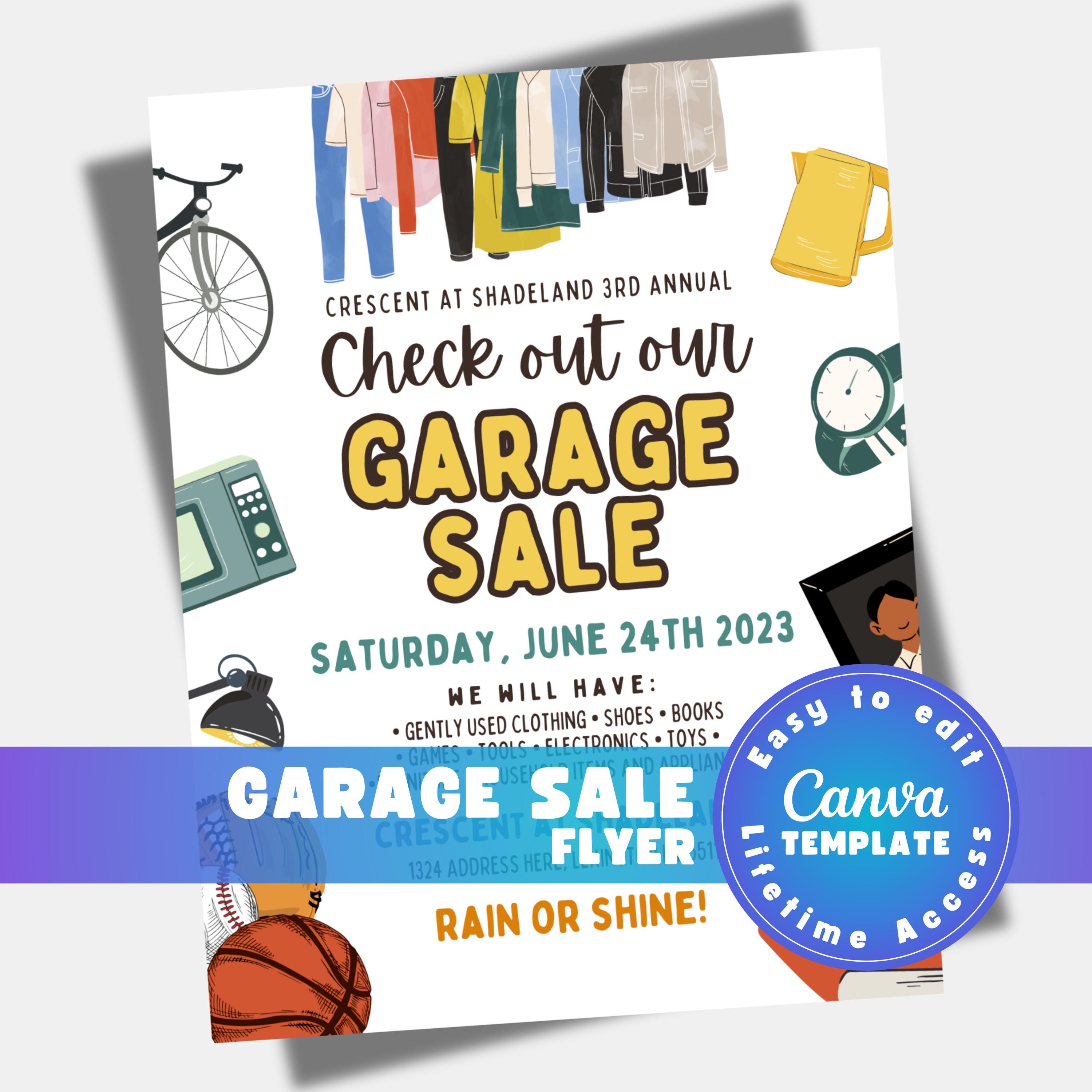 Editable Yard Sale Flyer Garage Sale Flyer Neighborhood Yard Sale ...