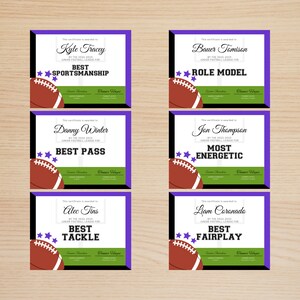 End of Season Football Awards Bundle Team Party Football - Etsy