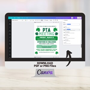 Editable March PTA PTO Meetings Flyer Template Printable Handout School ...