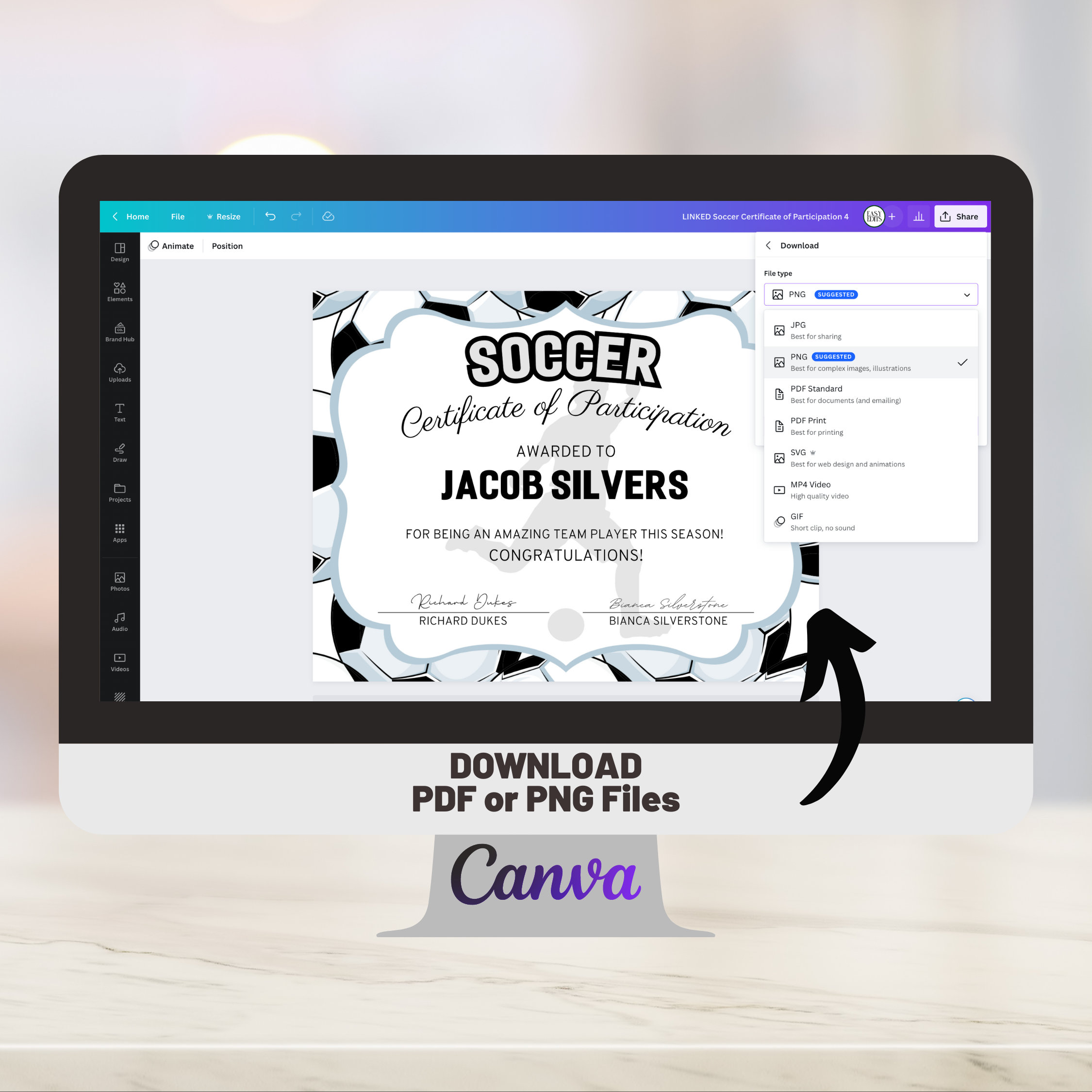 Editable Soccer Award Certificate Bundle Team Party Canva - Etsy