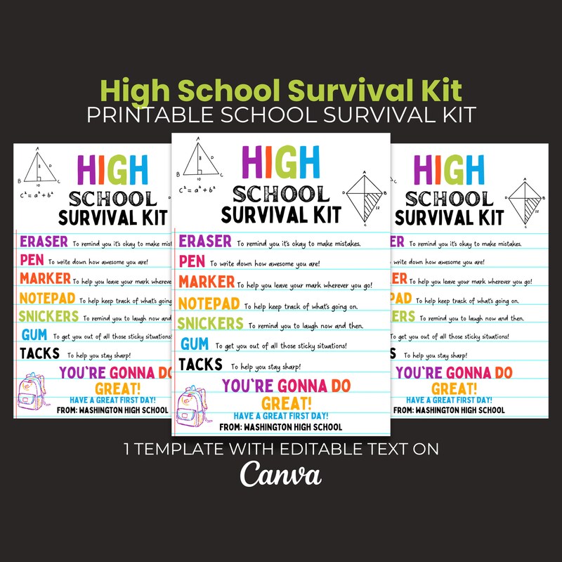 High School Survival Kit - Etsy