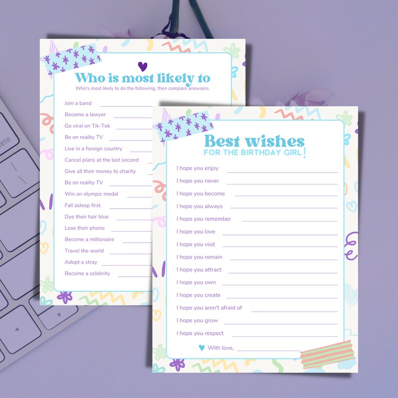 Printable Slumber Party Games Bundle Bingo Girls Sleepover Etsy