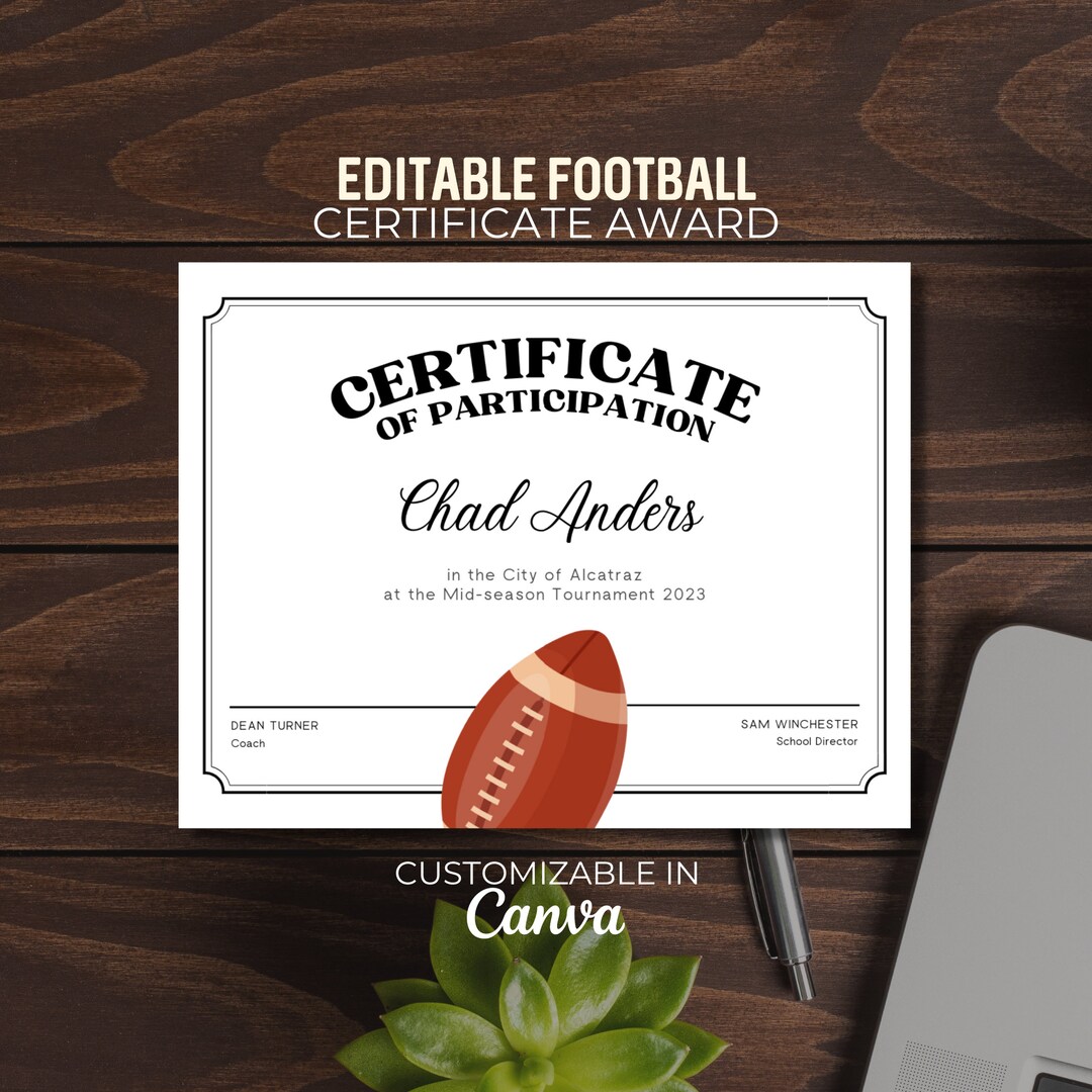 End of Season Football Awards Editable Football Award - Etsy