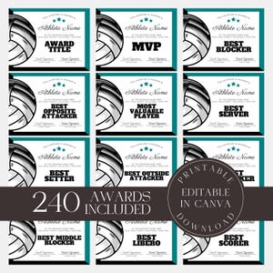 Editable Volleyball Awards Bundle Volleyball Certificates Printable ...