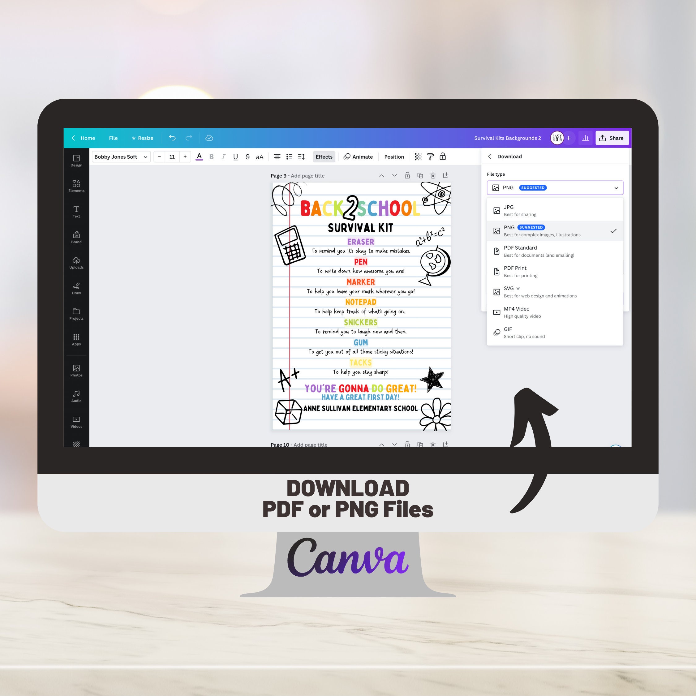 Editable Back to School Survival Kit Card Staff Teacher Gift - Etsy