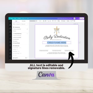 Editable Dedication Certificate Baptism Certificate Template ...