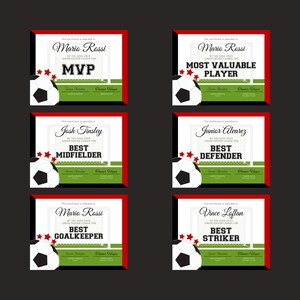 Editable Soccer Award Certificate Bundle Editable Canva - Etsy