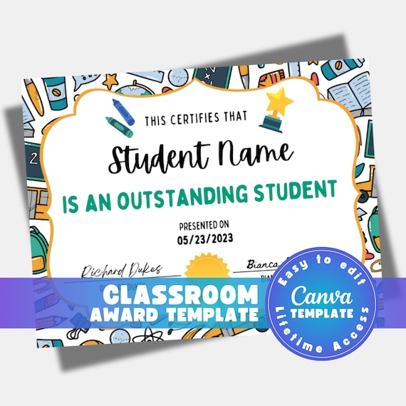 School Certificate Template Editable