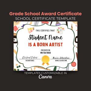 School Certificate Art Award, Elementary Student Classroom Award ...