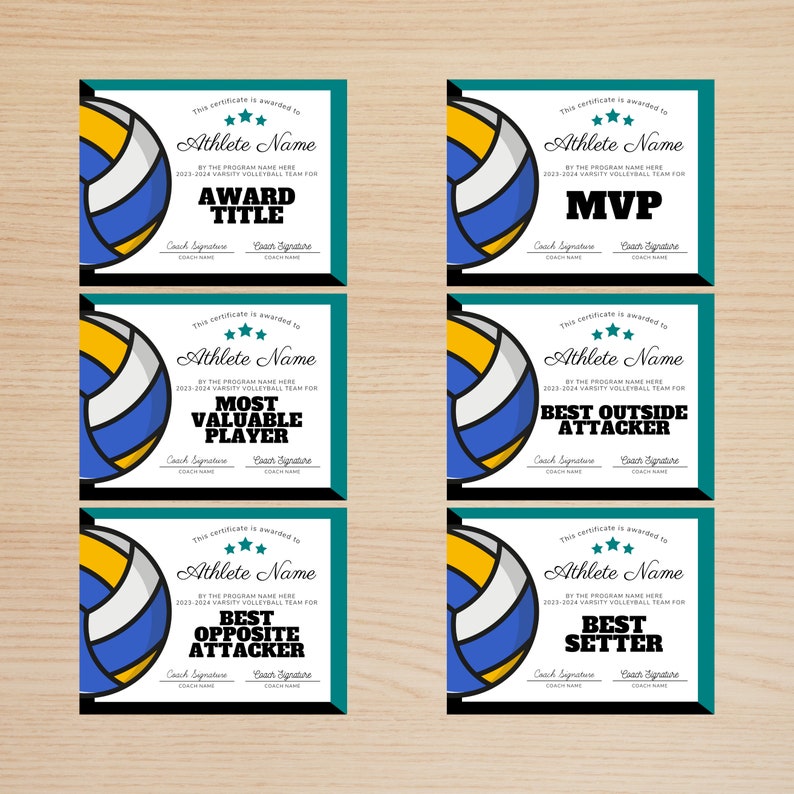 End of Season Volleyball Awards Bundle Editable Volleyball - Etsy