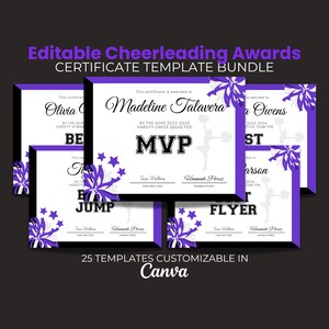 Editable Cheerleading Certificate, Cheer Squad Awards, Printable Cheer ...