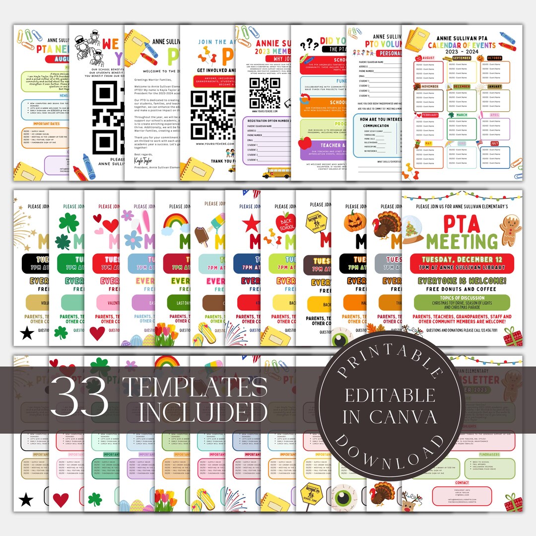 Editable Ultimate PTO PTA Flyer Bundle With Posters/flyers Recruitment ...