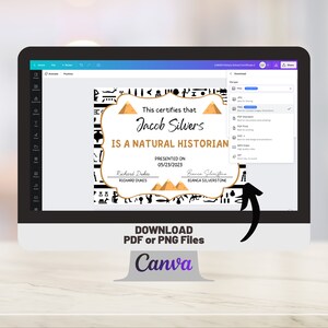 Editable School Certificate History Award, Elementary Student Classroom ...