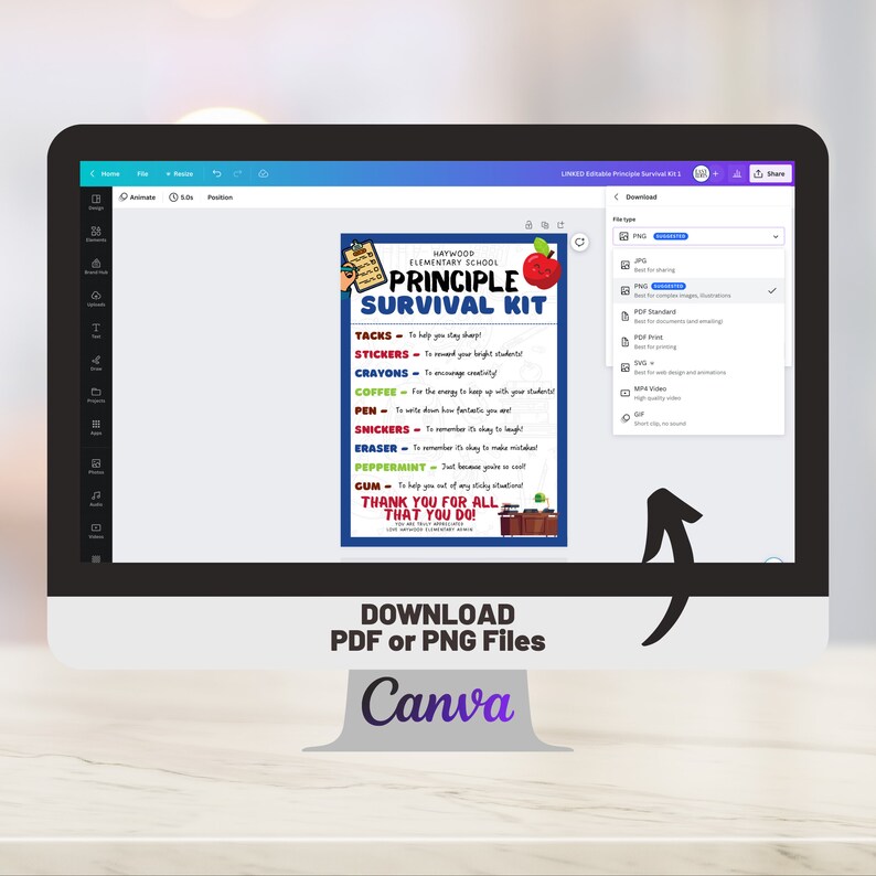 Editable Principle Survival Kit Back to School Principle - Etsy