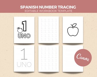 Spanish Number Worksheet - Etsy
