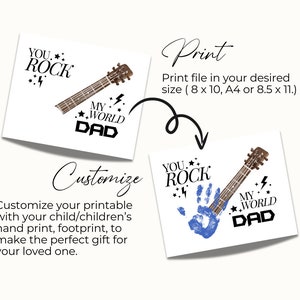 Dad YOU ROCK Handprint Footprint Art Craft Father's Day Gift for Dad ...