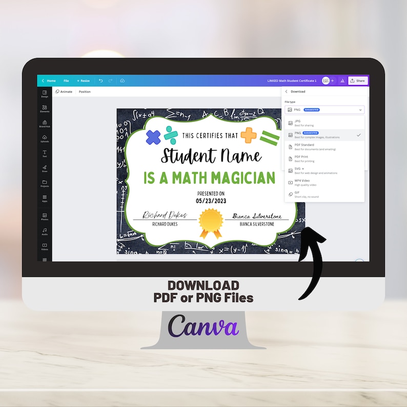 Editable School Certificate Math Student Elementary Classroom Award ...