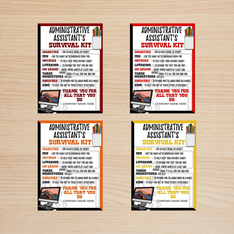 Administrative Assistant Survival Kit Employee Survival Kit - Etsy