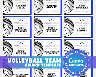 Editable Volleyball Awards Template, Custom Volleyball Award ...