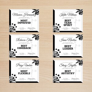 Editable Cheerleading Certificate, Cheer Squad Team Party Awards ...