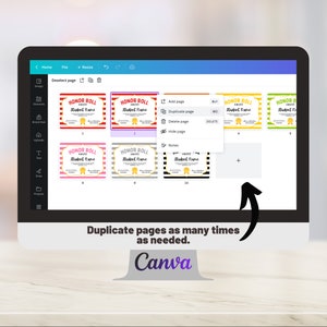 Editable School Honor Roll Certificate Template (canva PDF) - Etsy