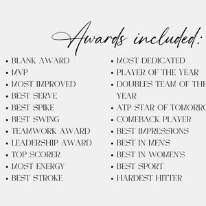 Editable Tennis Certificate Bundle Tennis Award Team Party Printable ...